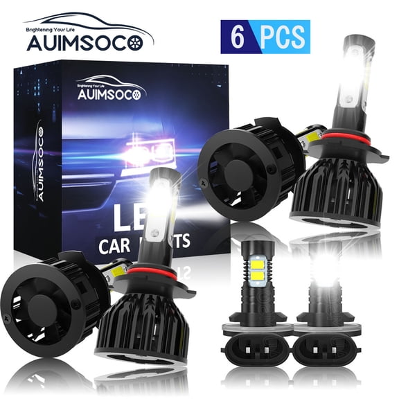 LED Headlight High Low Beam Fog Light 9005 9006 H11 Bulbs 6pcs Combo ...