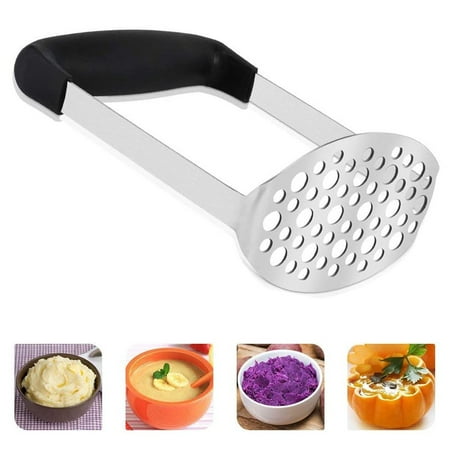 Potato Masher, Heavy Duty Stainless Steel Potato Masher with Broad and ...