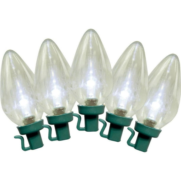 25-Light LED Smooth C9 Warm White String Light 25 ft. Super Bright ...