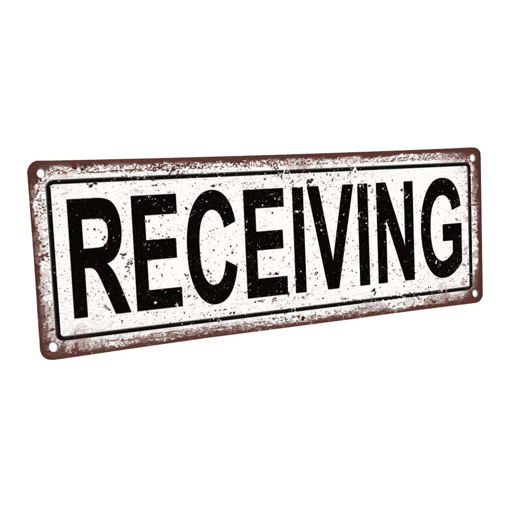 Receiving 4"x12" Metal Sign, Wall Décor for Home and Office - Walmart ...