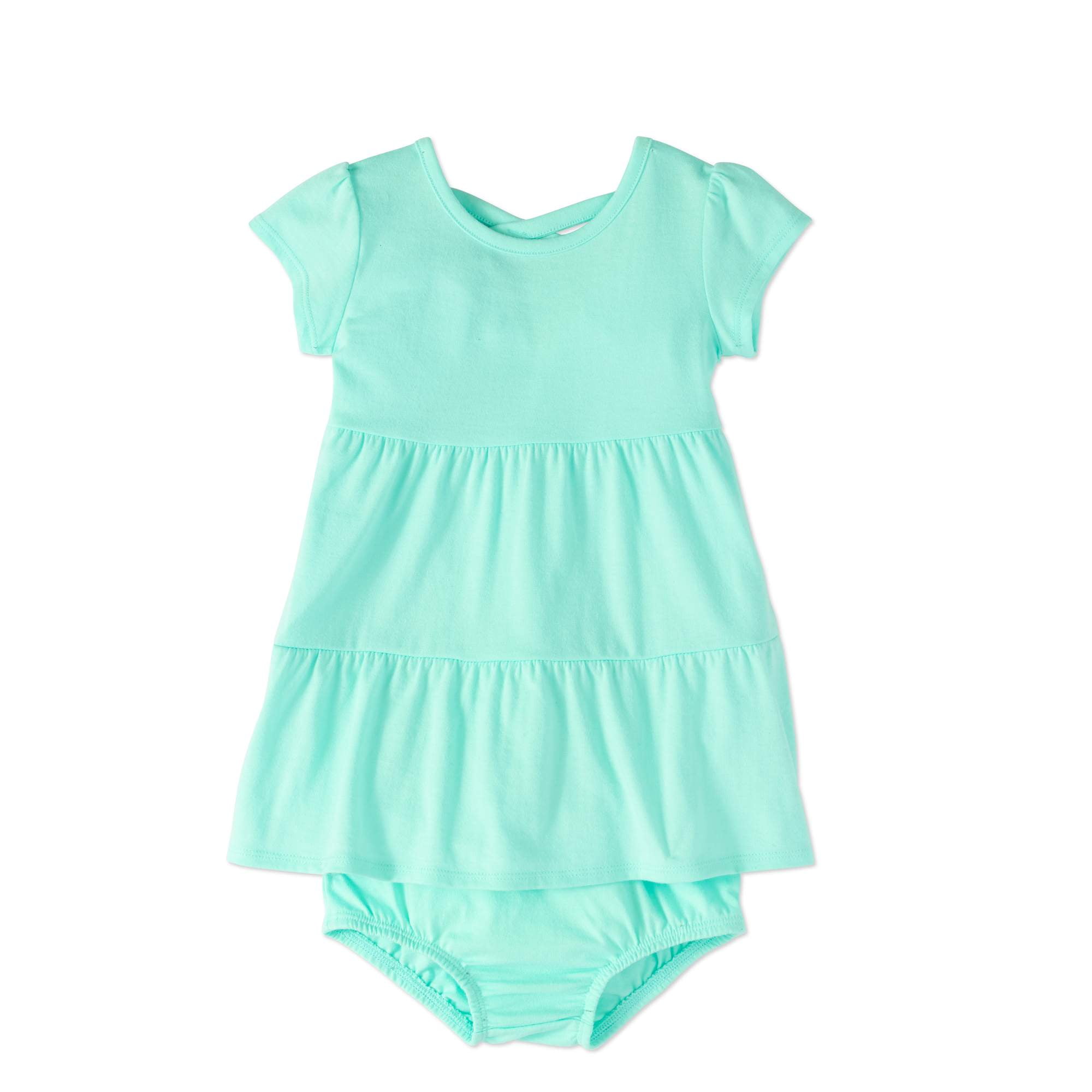 Baby Girl Criss-Cross Back Tiered Knit Dress - Walmart.com
