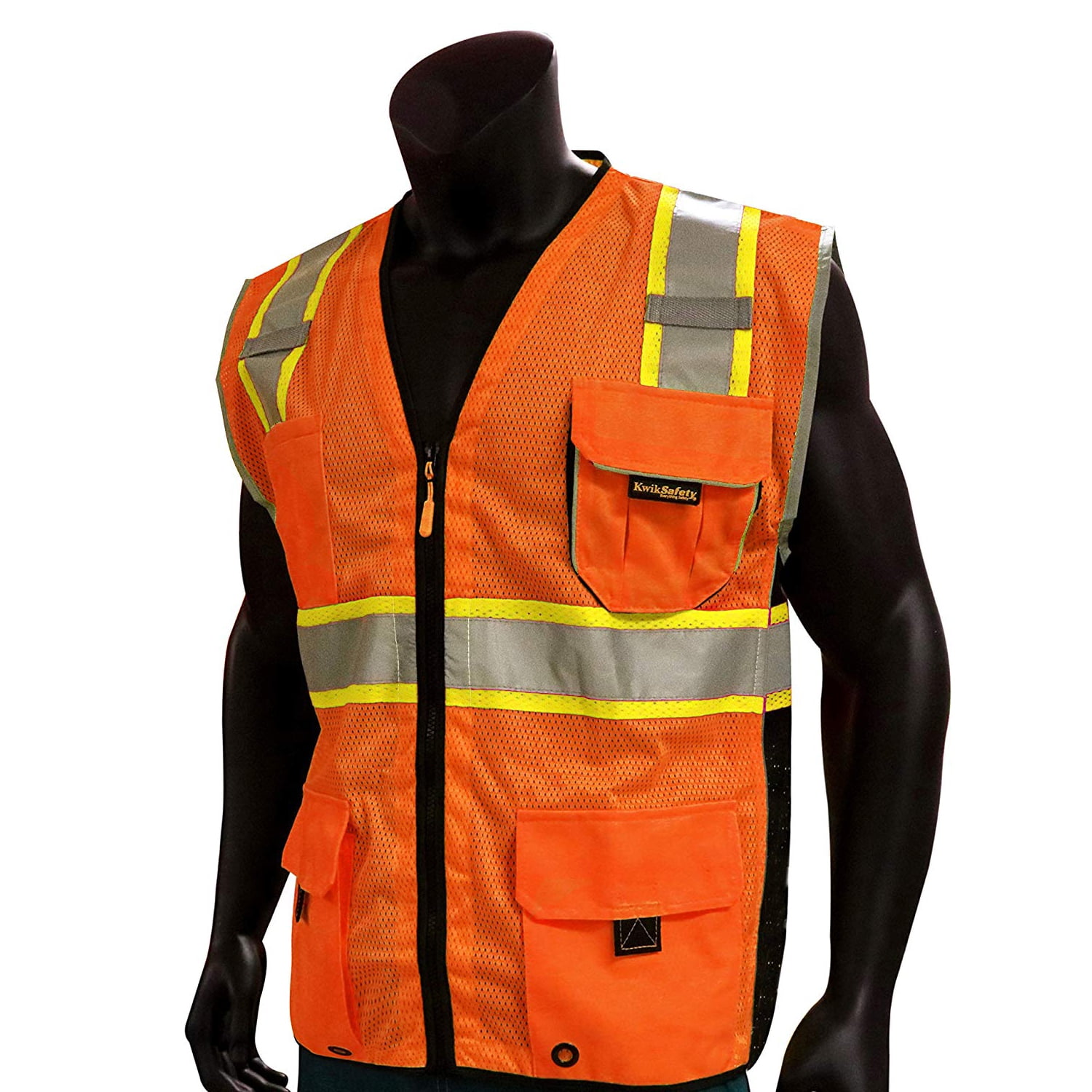 KwikSafety (Charlotte, NC) CLASSIC Safety Vest (JUMBO Pocket) Class 2 ...