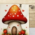 A drawing of a mushroom house surrounded by strawberriestowels4 Piece ...