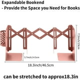 Expandable Book Organizer with Pen Holder, Happon Book Ends for Heavy ...