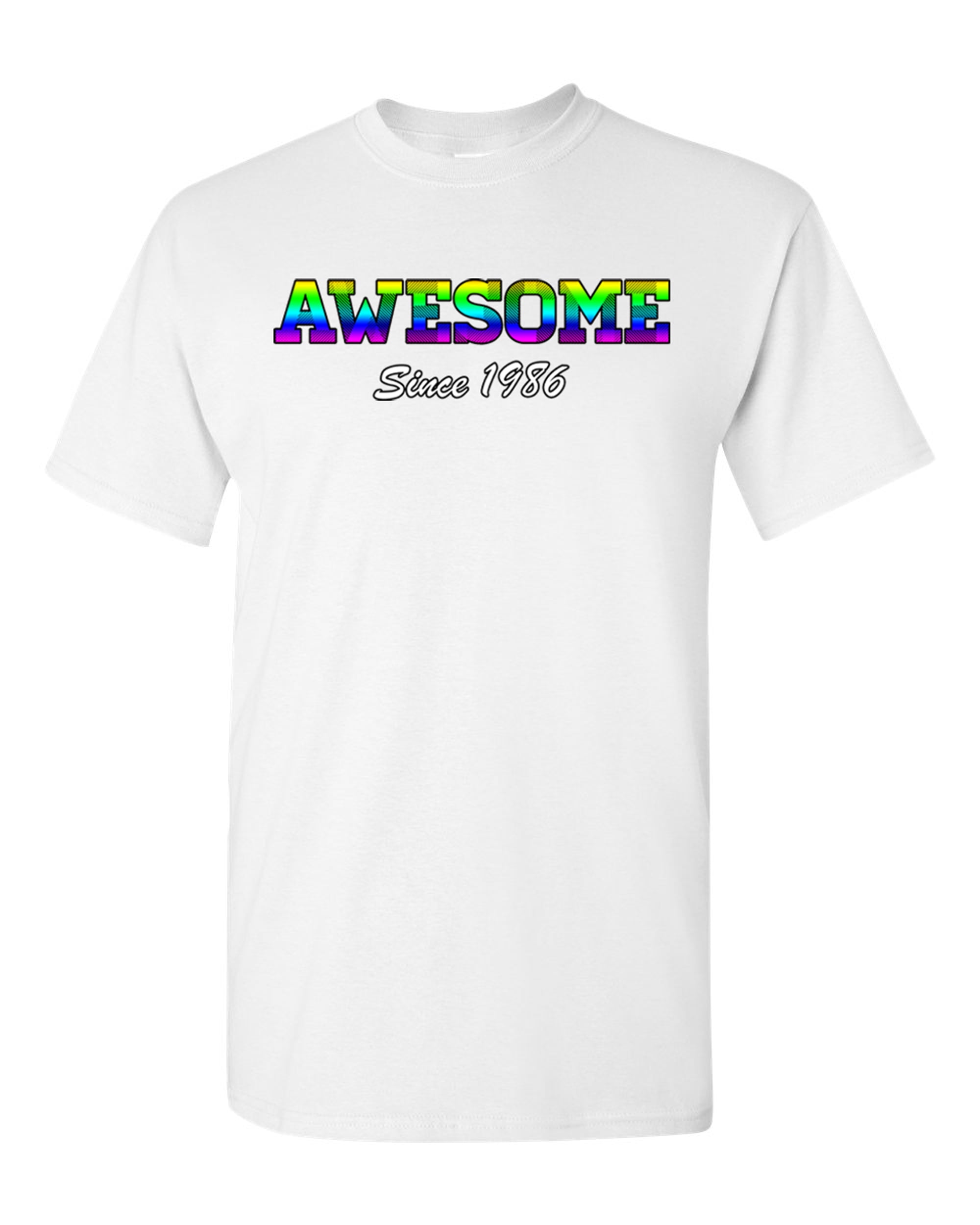 Awesome Since 1986 Colorful Gift Novelty DT Adult T-Shirt Tee - Walmart.com