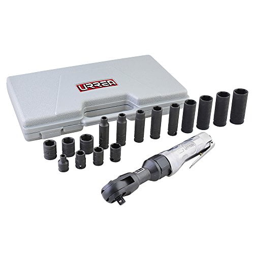 Urrea UP886KM 17-Pc 3/8"DR Heavy Duty Air Rachet Wrench Set For Metric ...