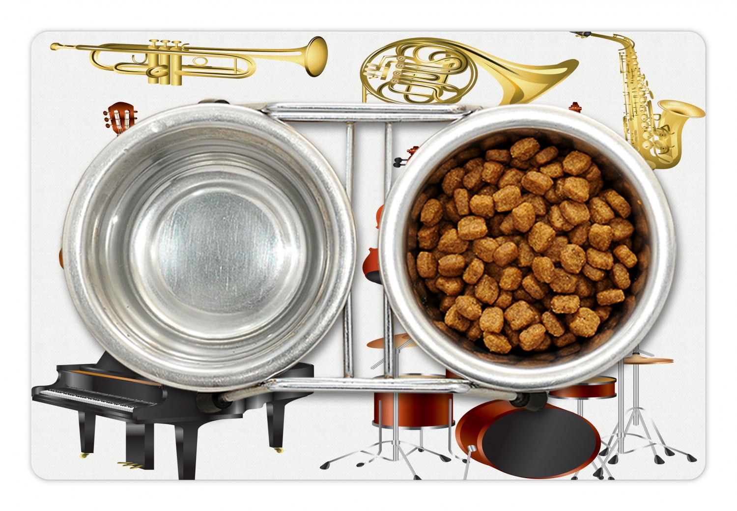 Music Pet Mat for Food and Water, Musical Instruments Symphony ...