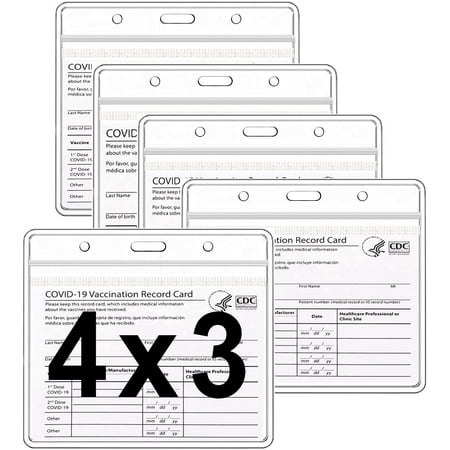 CDC Clear Vaccination Card Protector 3 X 4 Inches Vaccine Record Cards ...