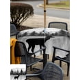 Black Deer Square Outdoor Tablecloth with Umbrella Hole Mountain Forest ...