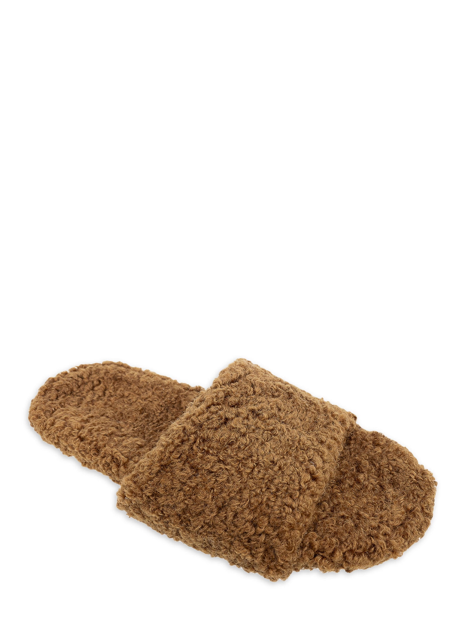 No Boundaries Women's Faux Sherpa Slide Slippers - Walmart.com