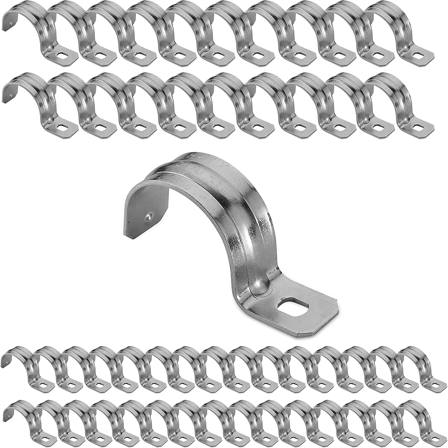 1 Hole 3/4 Inch Pipe Strap - Reinforced Rib For Extra Strength - Zinc ...