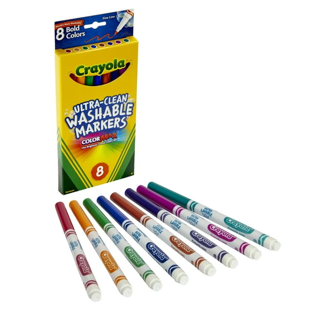 Crayola Fine Line Washable Markers, 8 Colors - Walmart.com - Walmart.com