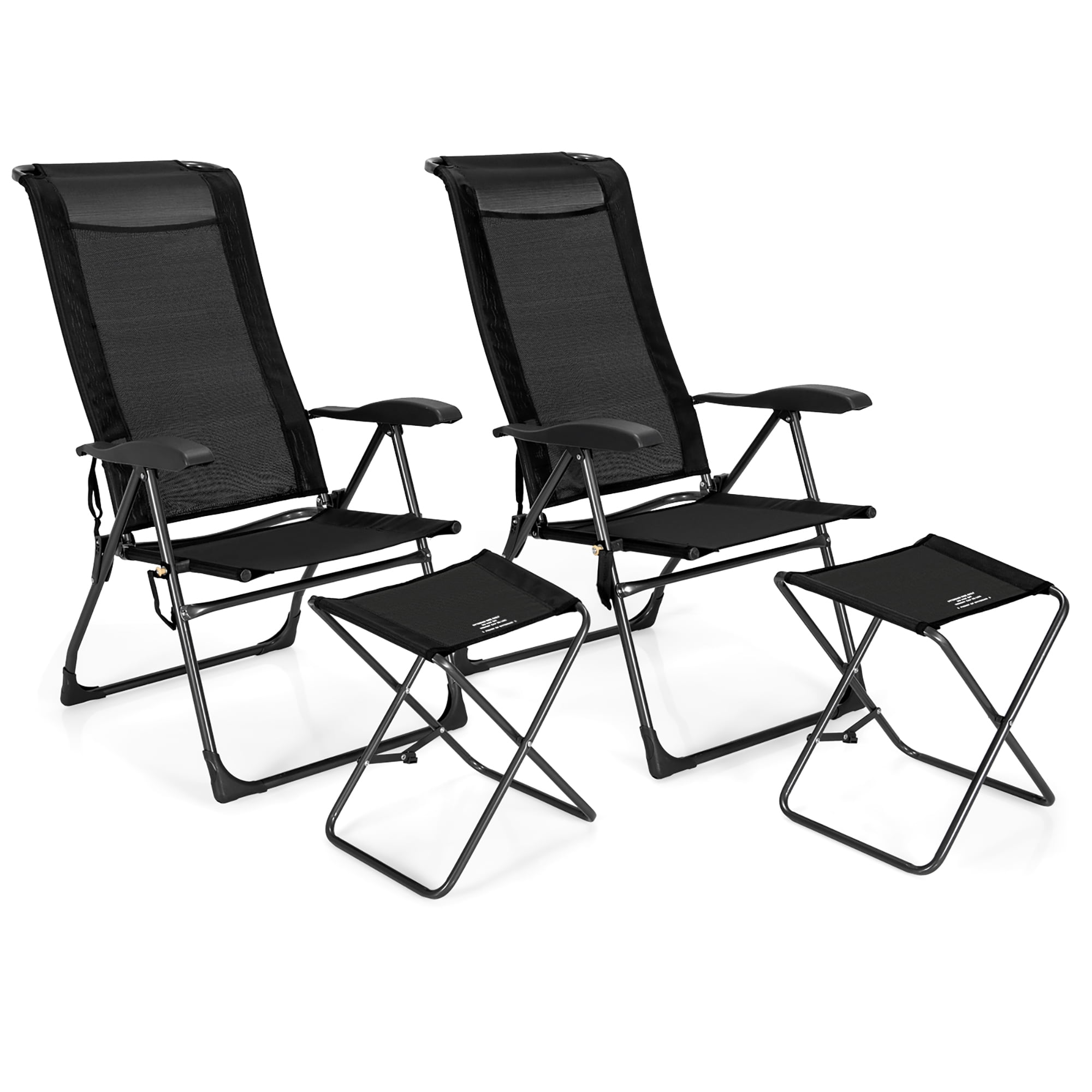 Click here for Costway 4pcs Patio Folding Dining Chair Ottoman Se... prices