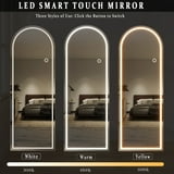 BEAUTYPEAK 64" x 21" LED Arched Full Length Mirror Standing Floor ...