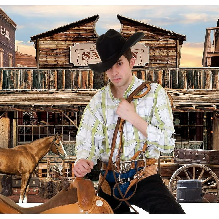Western Background With Cowboy