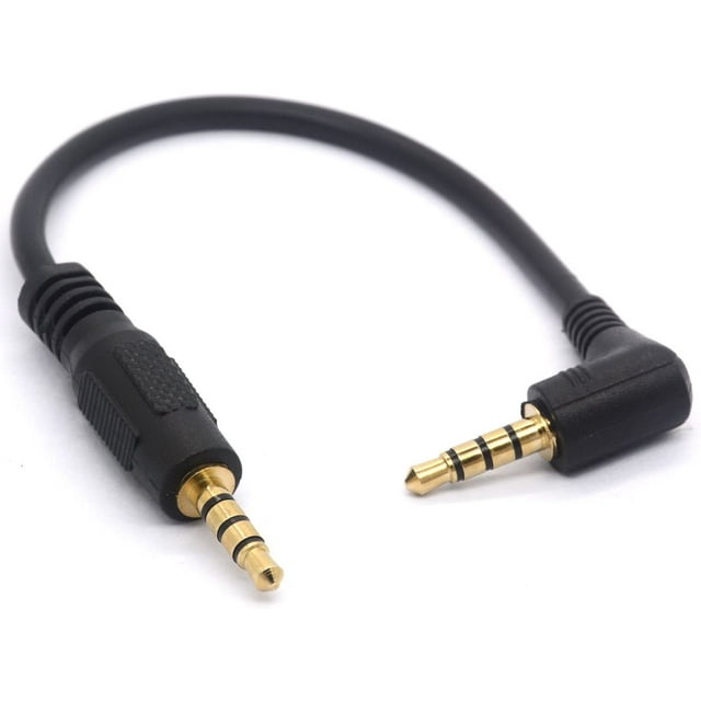 Short 3.5mm Audio Cable, Gold Plated 90 Degree 3.5 Male to 3.5mm Male ...