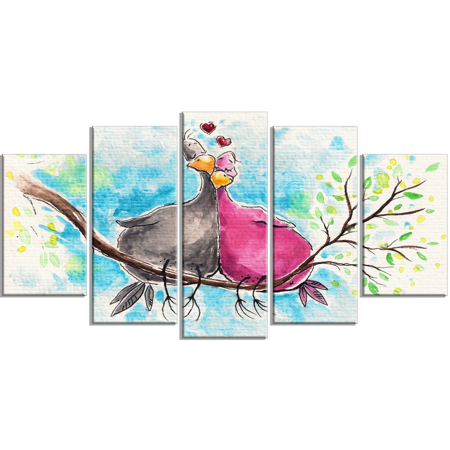 Click here for Designart Design Art Two Birds In Love On Branch C... prices