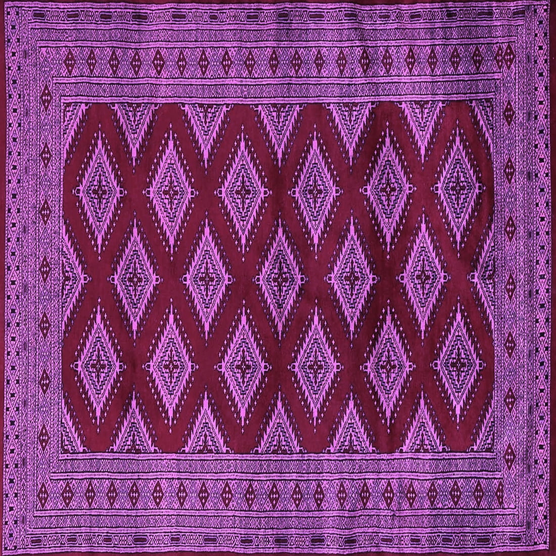Ahgly Company Indoor Square Persian Purple Traditional Area Rugs, 6 ...