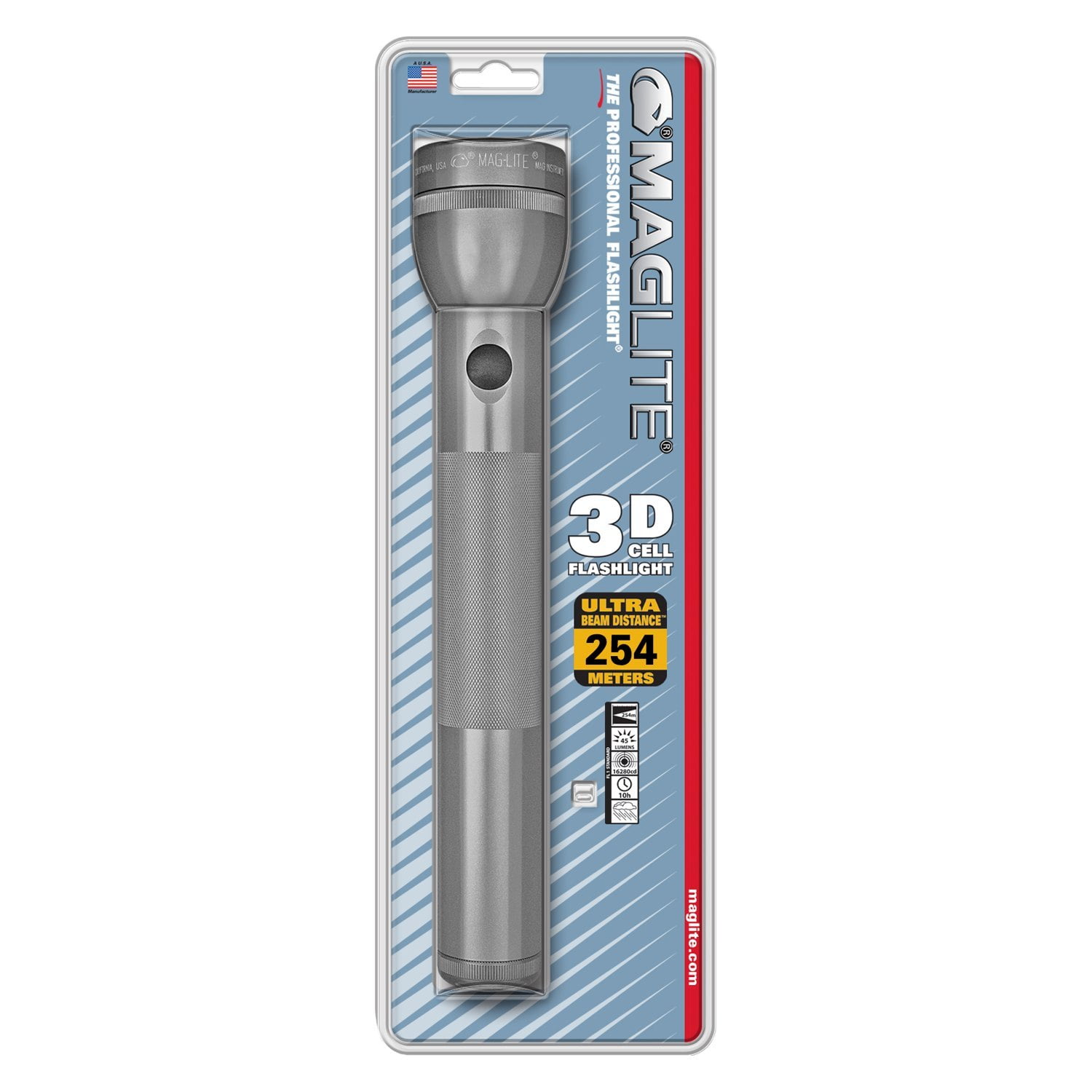 Maglite S3D096 MagLite 3-cell D Blister Gray Pewter - Walmart.com