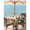 Childhood Red Fruit Square Outdoor Tablecloth with Umbrella Hole Green ...
