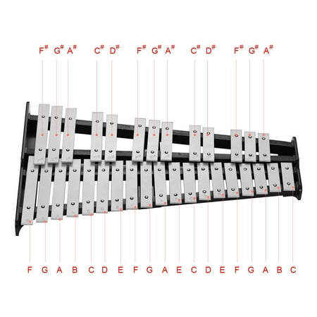 32-Note Xylophone Educational Glockenspiel Wooden Base Solid Aluminum ...