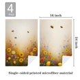 A painting of bees flying over a field of flowers and lemonstea towels4 ...