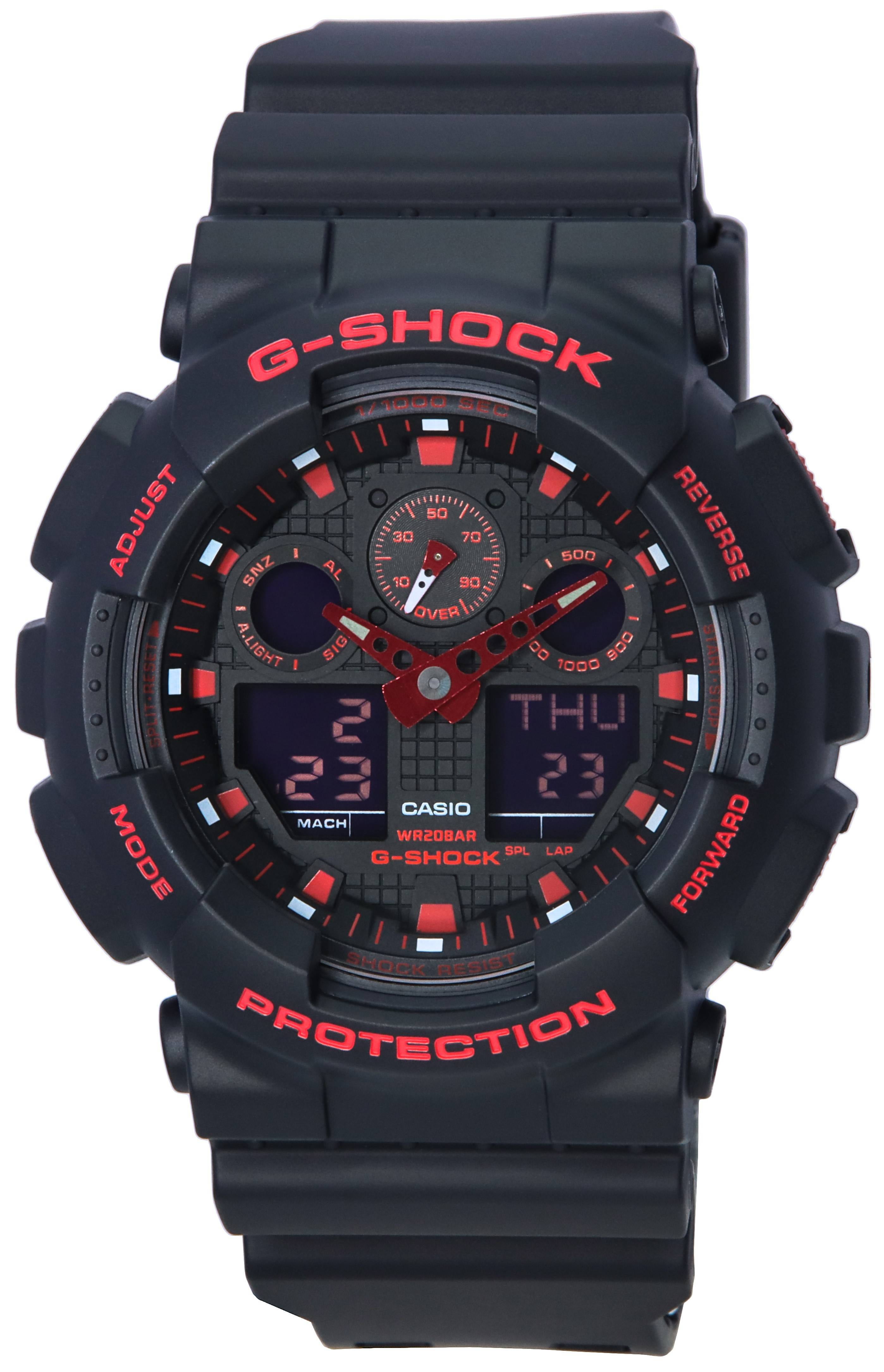 Casio G-Shock Ignite Red Series Analog Digital Quartz GA-100BNR-1A ...