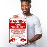 Permit Parking Only with Warning Sign, - Walmart.com