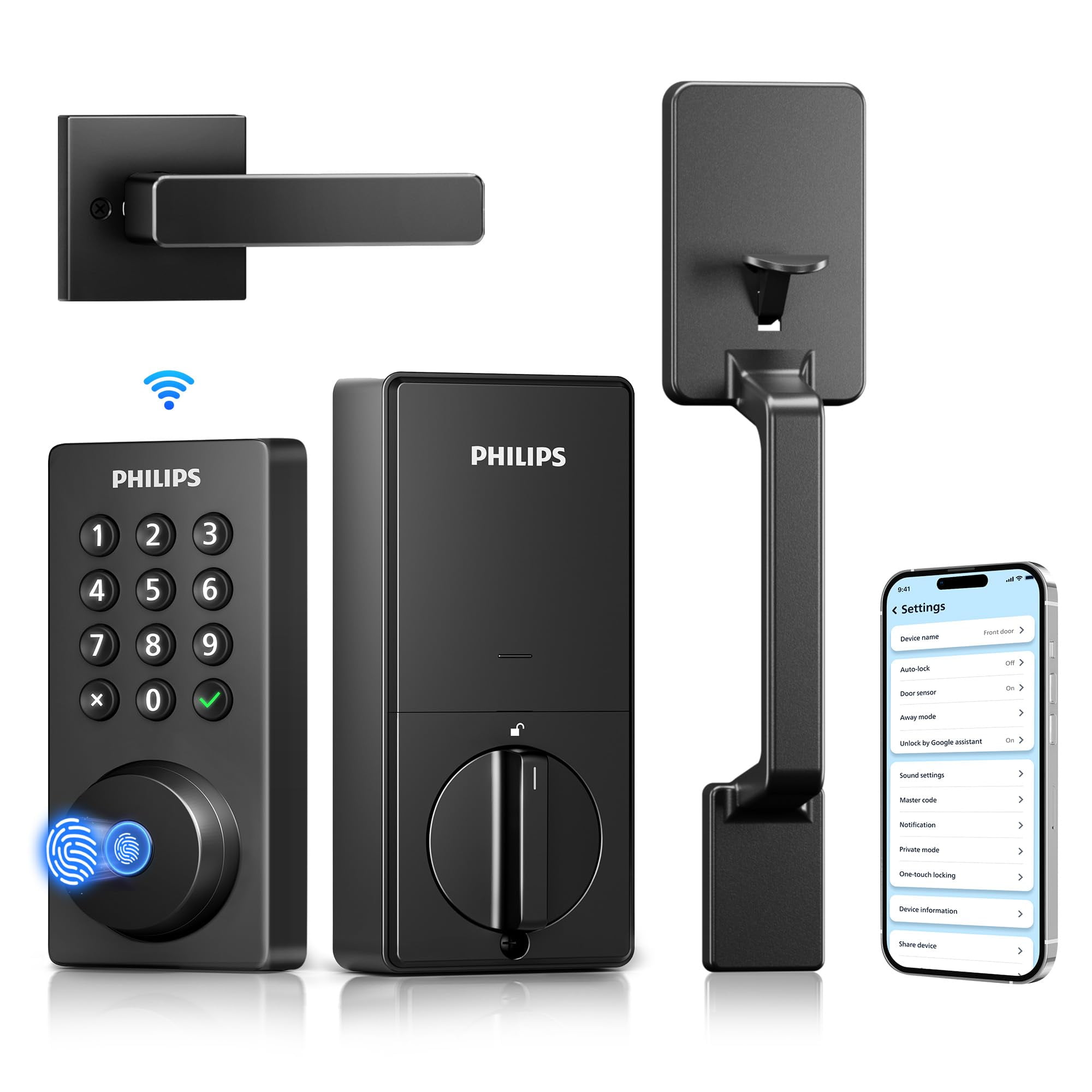 Click here for Smart Front Door Lock Set Philips Wi-Fi Fingerprin... prices
