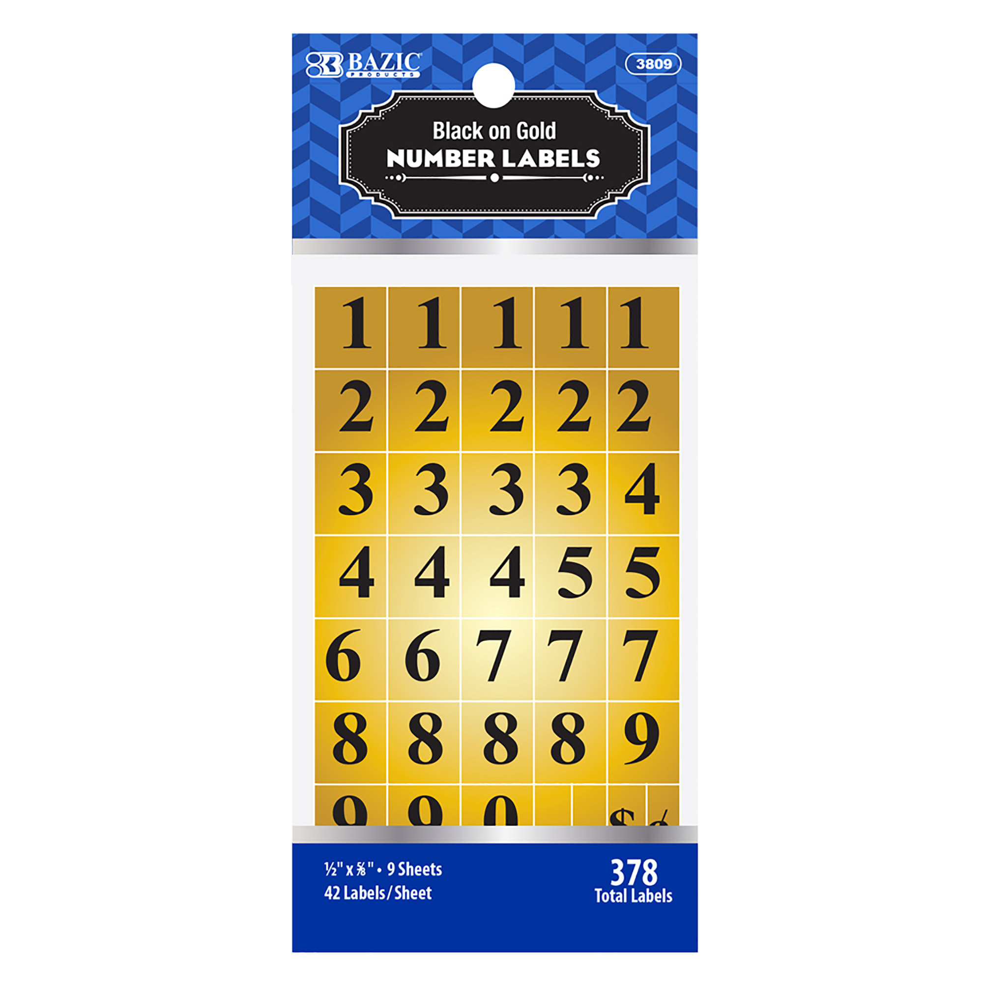 BAZIC Gold Foil Number Label 0 To 9 Numbers Square 1 2 X 5 8 Easy To BAZIC Gold Foil Number Label 0 To 9 Numbers Square 1 2 X 5 8 Easy To