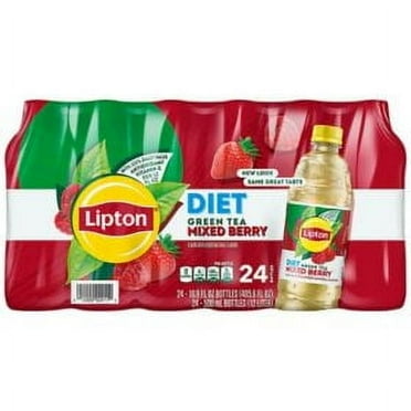 Lipton Diet Green Tea Mixed Berry Iced Tea, 16.9 fl oz, 2 Pack Bottles ...