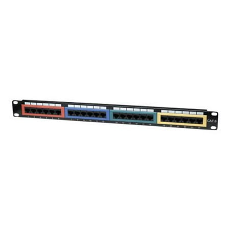 Intellinet Patch Panel, Cat6, UTP, 24-Port, 1U, Colour-Coded - Patch ...