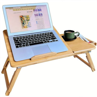 Multi-tasking Laptop Bed Tray with Adjustable Legs - Walnut - Walmart.com