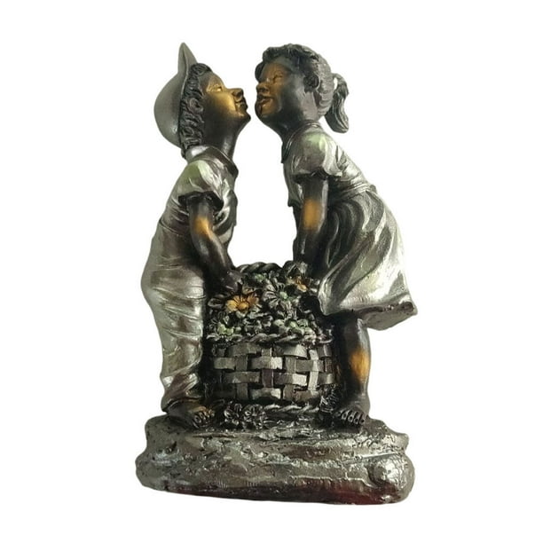 Boy and Girl Garden Statue Resin Pressure Water/ Bath/ Kissing ...