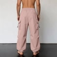 BLCHUNen Men's Cargo Pants Elastic High Waisted Casual Loose Parachute ...
