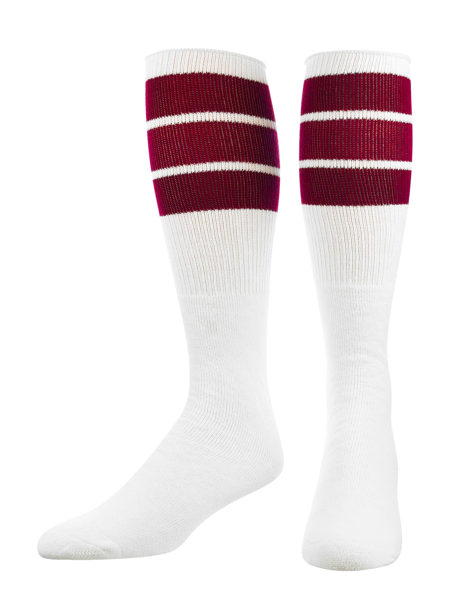 TCK Retro 3 Stripe Tube Socks (Cardinal, Large) - Walmart.com