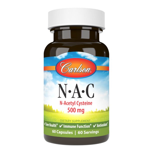 Suplemento Carlson Labs NAC N-acetil cisteína 500 mg 60 cápsulas ...