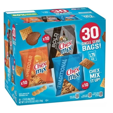 Chex Mix Bulk Family Size Snack Mix, Cheddar Party Blend, Individual ...