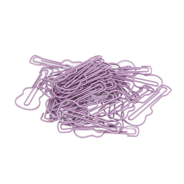 Paperclip Clamp Set,50Pcs Purple Guitar Shaped Purple Paper Clips ...