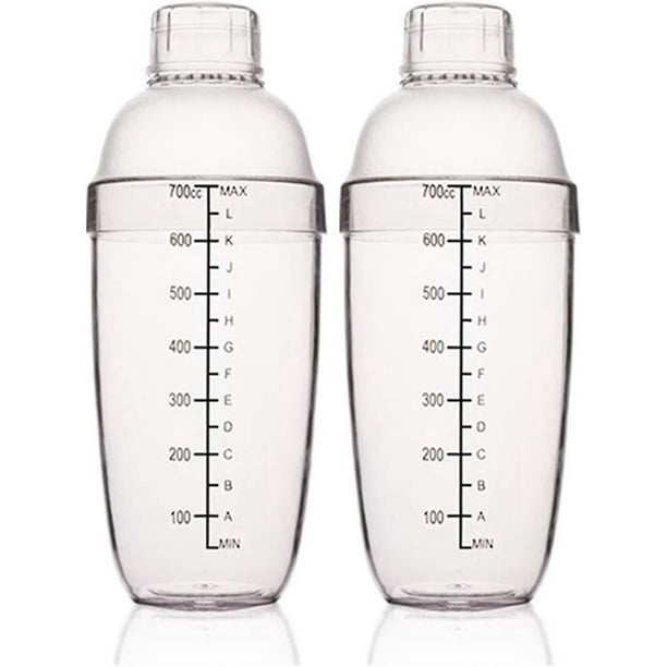 LLC Plastic Cocktail Shaker Set - Hand Shaker Cup with Scales (24 Oz ...