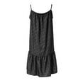 Sanbonepd Women Elegant Floral O Neck Ruffle Hem Spaghetti Strap