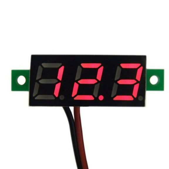 DC 5-120V Voltmeter LED Digital Display Panel Voltage Meter, 2-Wire, 0. ...
