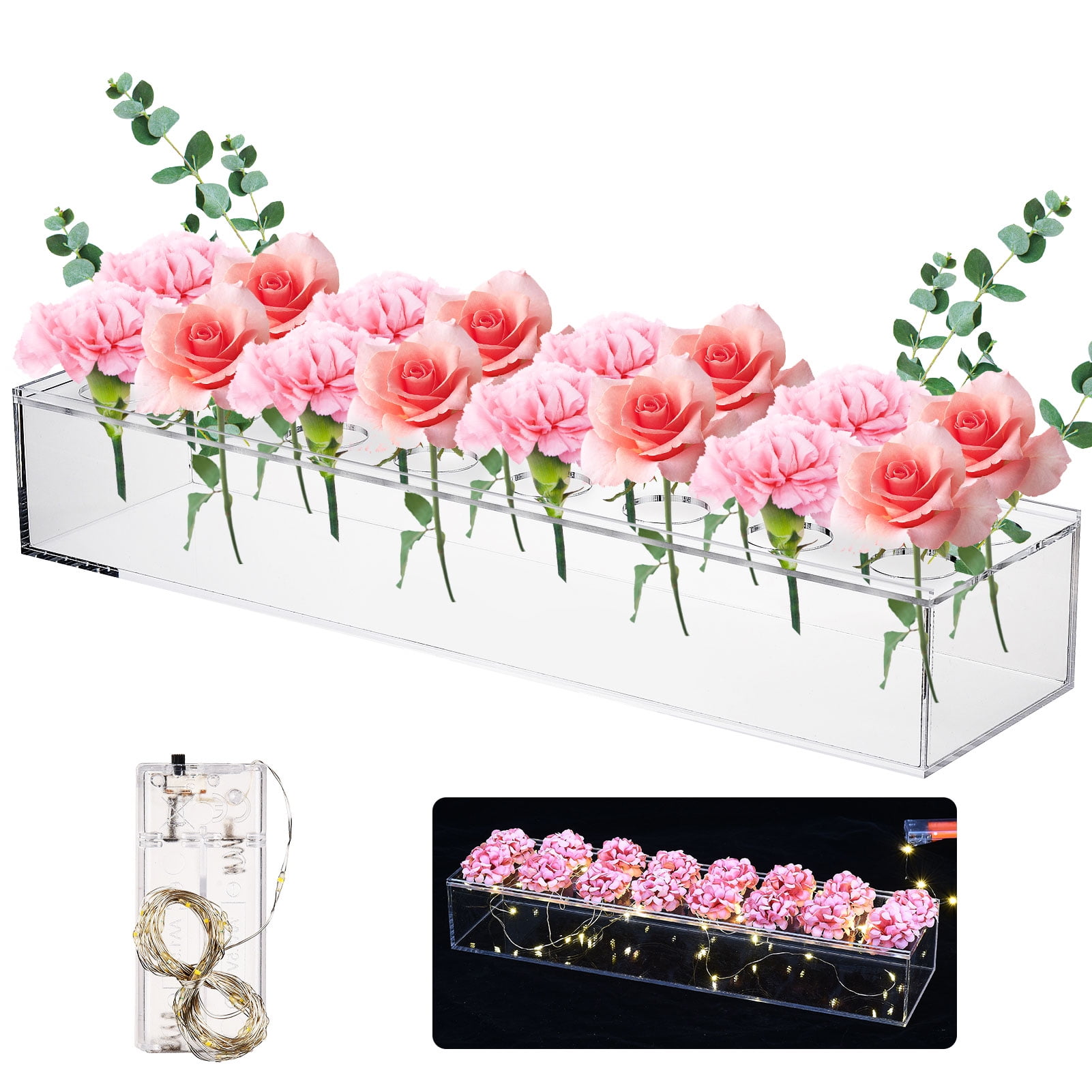 Rectangular Flowers Vases Clear Acrylic Modern Vases ，Rectangular ...