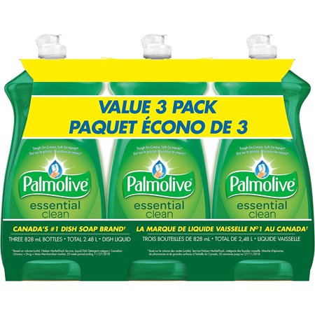 Palmolive Liquid Dish Soap, Essential Clean Original, 828 ml, 3 Count ...