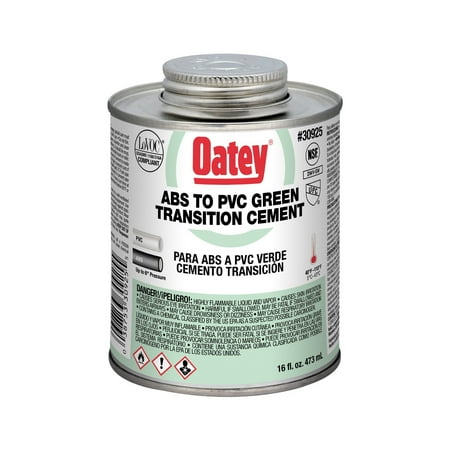 Oatey 30925 Medium Bodied Transition Solvent Cement, 16 Oz, Can, Liquid ...