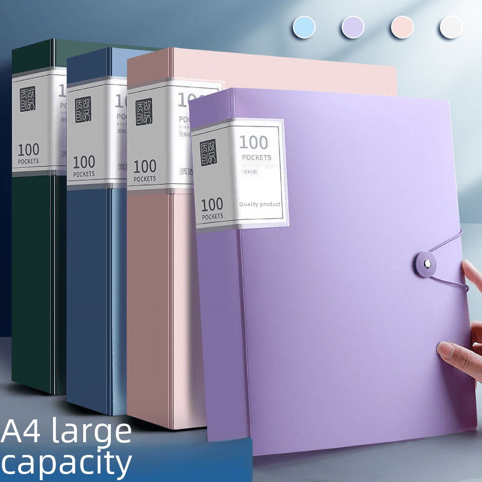 Carpeta de datos A4, transparente, para guardar documentos de examen, bolsa para clasificar ...