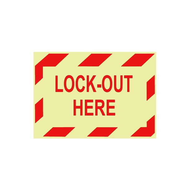 National Marker Glow Labels-Lock-Out Here 3X5 Adhesive Vinylglow 5/Pk ...
