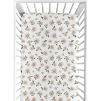 Sweet Jojo Designs Burgundy Watercolor Floral Fitted Crib Sheet for ...