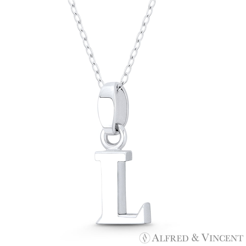 Initial Letter "L" 20x8x3mm (0.8in x 0.3in x 0.12in) Charm 3D Pendant ...