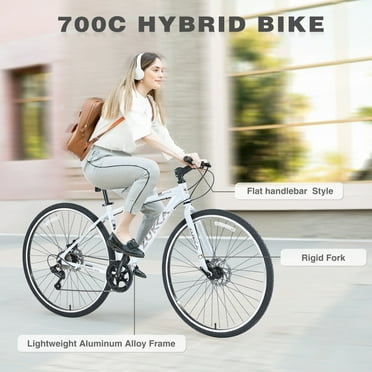 Shimano 700C Hybrid Bike for Men, Women - 7-Speed, Disc Brake, 85% ...